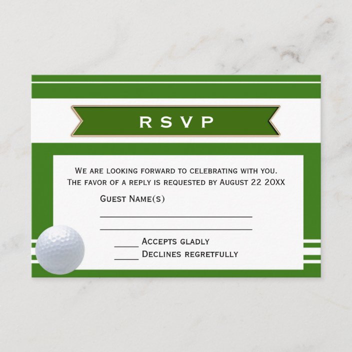 Elegant Golf Theme RSVP Wedding Invitation Card | Zazzle.com