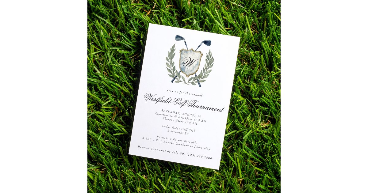 Elegant Golf Tournament Country Club Invitation | Zazzle