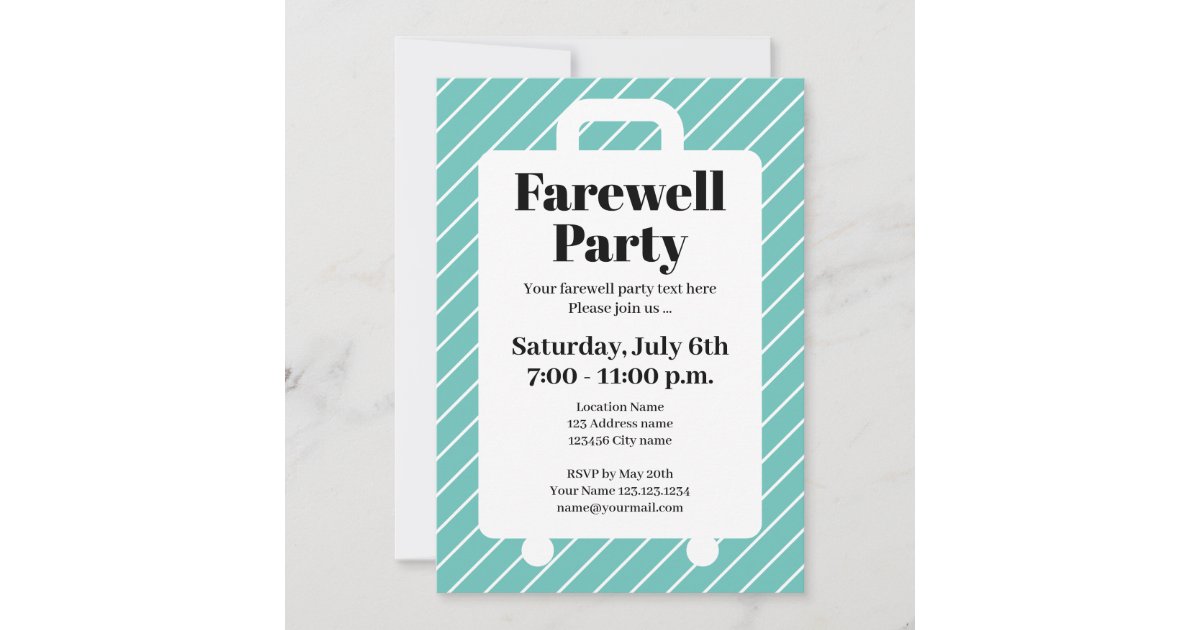 Elegant goodbye farewell going away party invitation | Zazzle