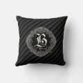 Elegant Goth Initial B Throw Pillow | Zazzle