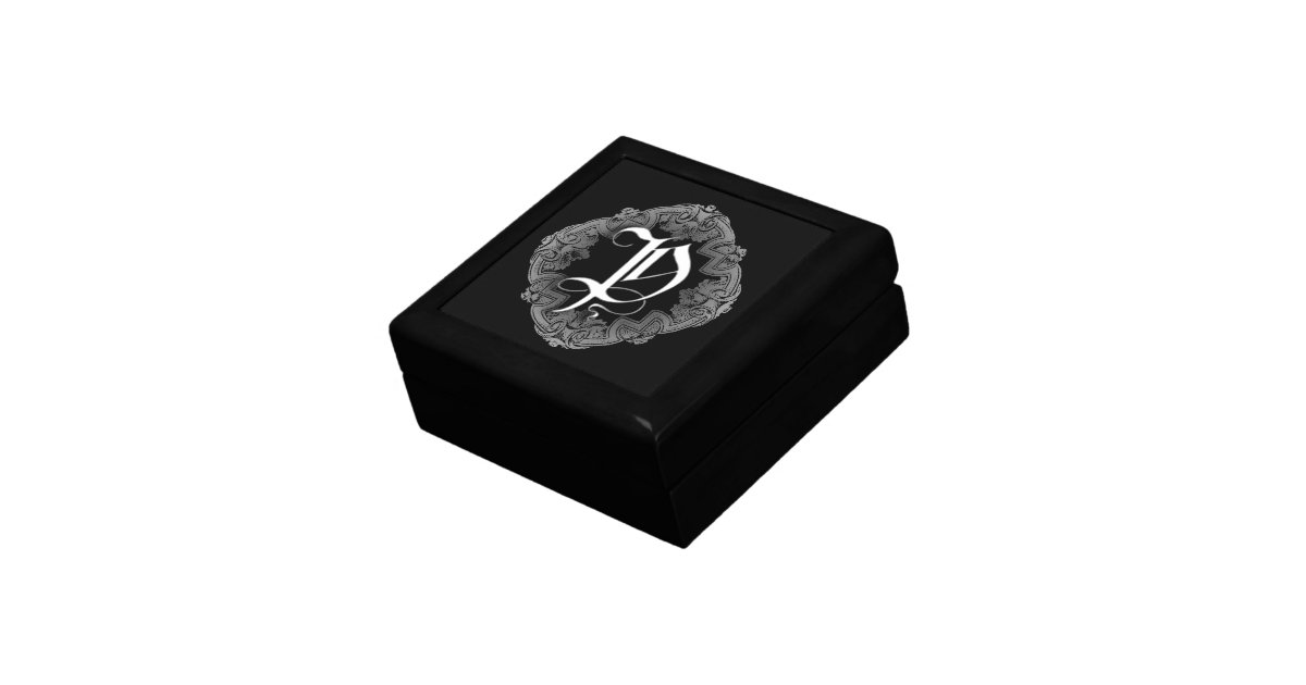 Elegant Goth Initial P Keepsake Box | Zazzle