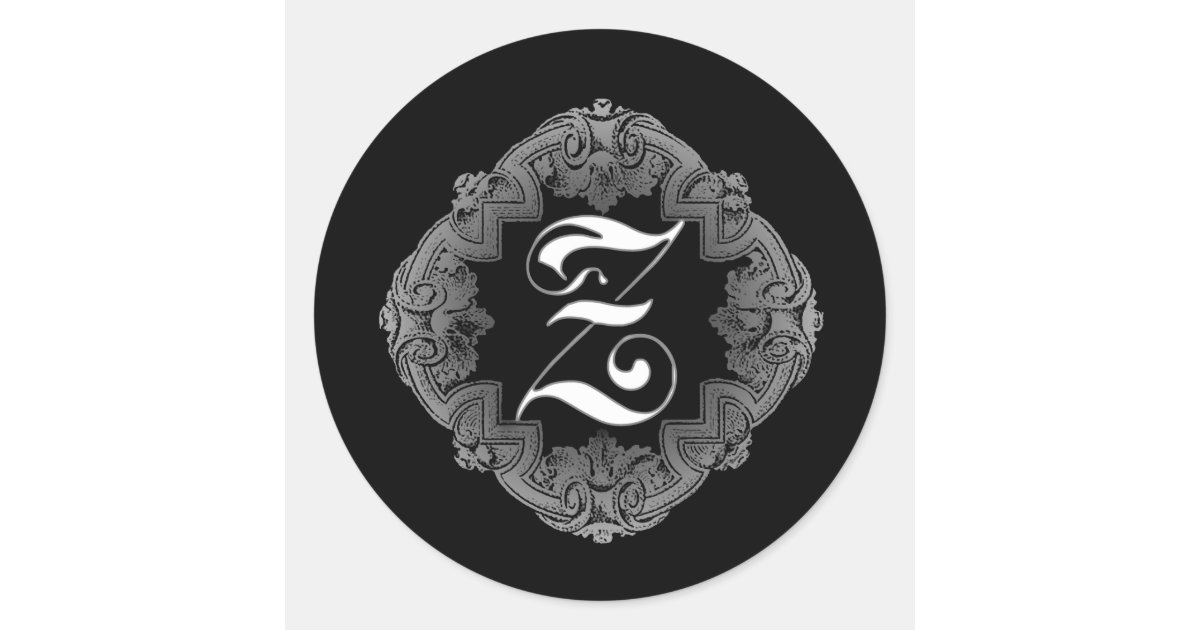 Elegant Goth Initial Z Sticker | Zazzle