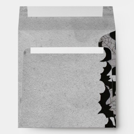 Elegant Gothic Bat Lace Posh Wedding Envelope | Zazzle