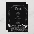 Elegant Gothic Floral Black Wedding Menu | Zazzle