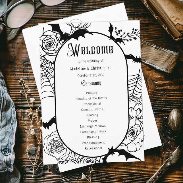 Elegant Gothic Floral Wedding Program | Zazzle