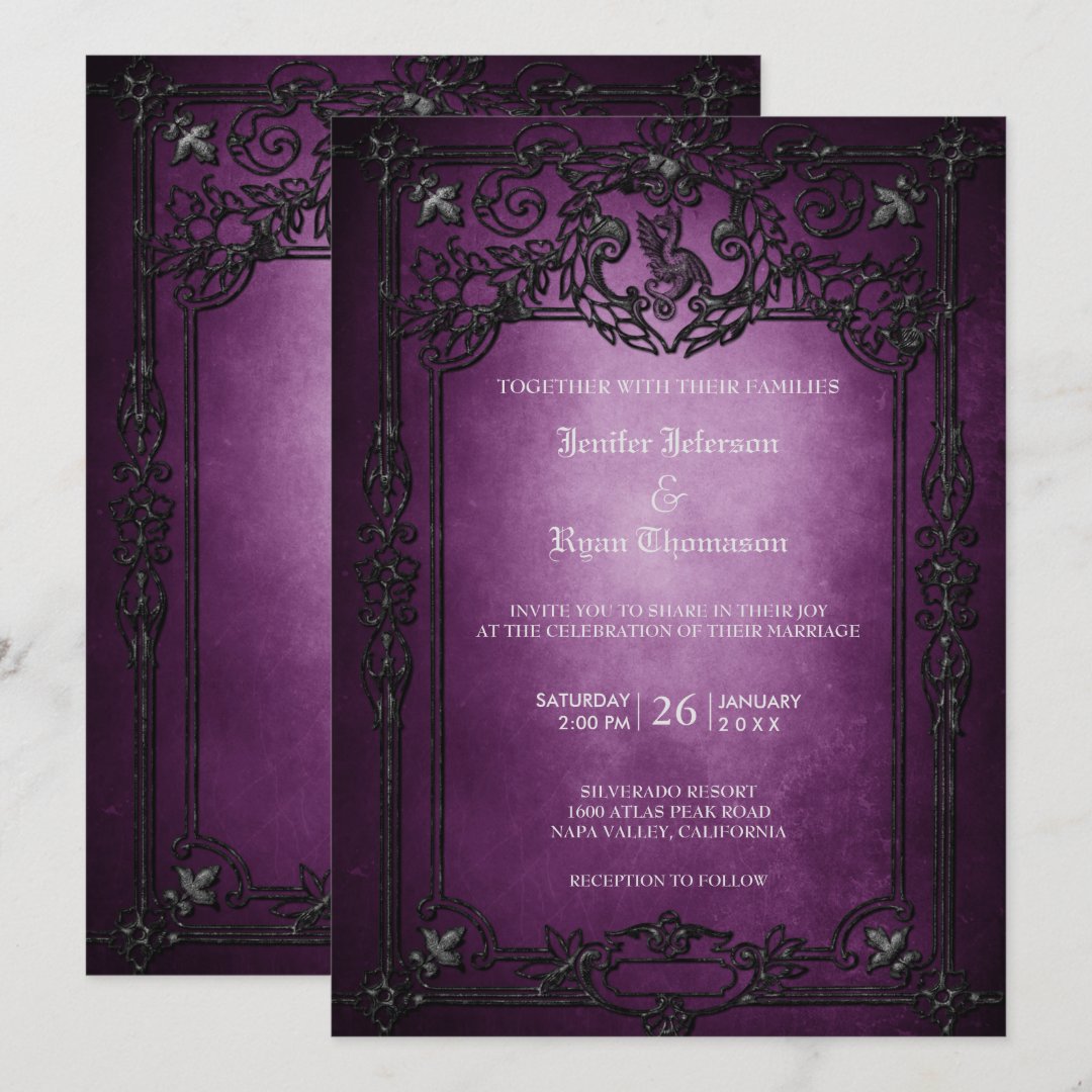 Elegant gothic halloween wedding Invitation | Zazzle