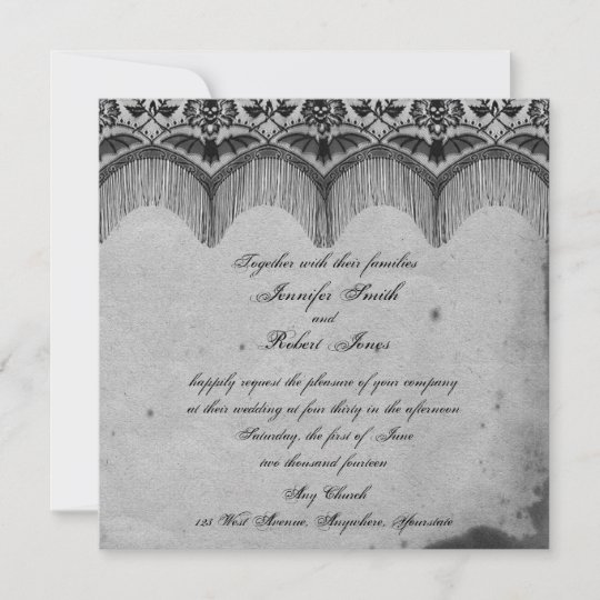 Elegant Gothic Lace Posh Wedding Invitation | Zazzle.com