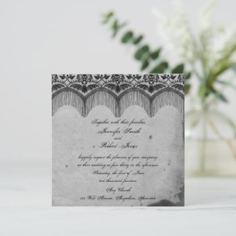 Elegant Gothic Lace Posh Wedding Invitation | Zazzle