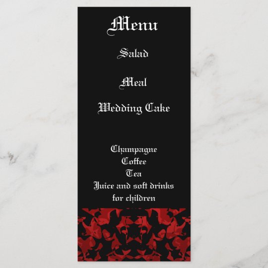 Elegant Gothic theme wedding reception menu | Zazzle.com