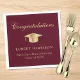 Elegant Grad Cap Burgundy Gold Graduation Party Napkins | Zazzle