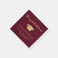 Elegant Grad Cap Burgundy Gold Graduation Party Napkins | Zazzle
