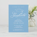 Elegant Grad Cap Powder Blue Graduation Invitation | Zazzle