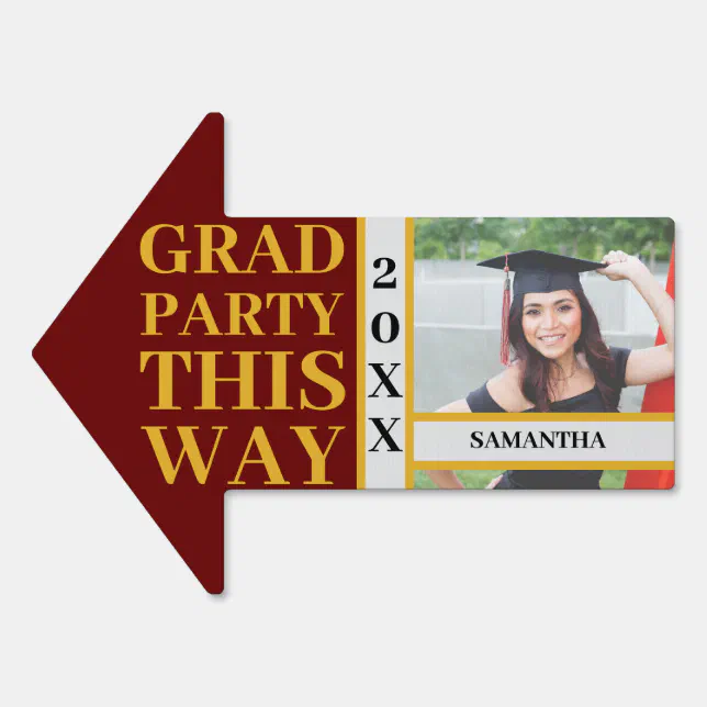 Elegant Grad Photo Party Yard Sign | Zazzle