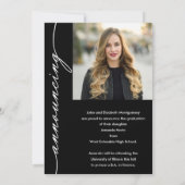 Elegant Grad Script Photo Graduation Announcement | Zazzle