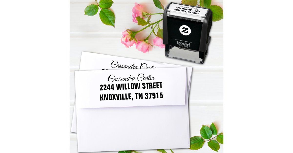 Elegant Graduate Custom Return Address Self-inking Stamp | Zazzle