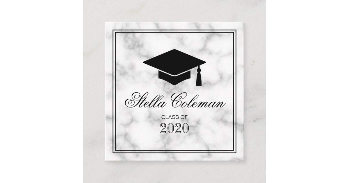 Elegant graduate graduation marble name card | Zazzle