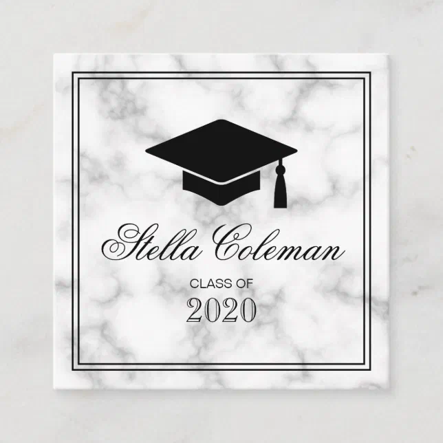 Elegant graduate graduation marble name card | Zazzle