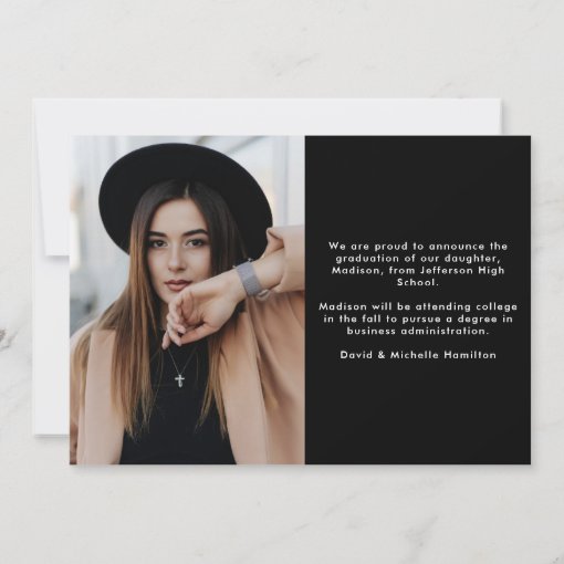 Elegant Graduate Photo Graduation Announcement | Zazzle