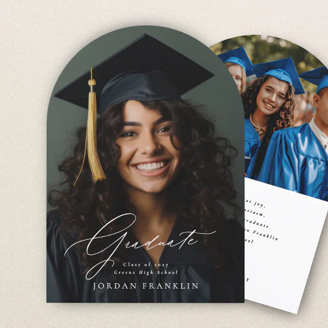 Elegant Graduate Photo Graduation Announcement | Zazzle