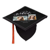 Elegant Graduate Script 2 Photo Collage Graduation Cap Topper | Zazzle
