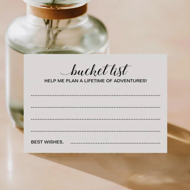 Elegant Graduation Bucket List Ideas Guest Book Advice Card | Zazzle