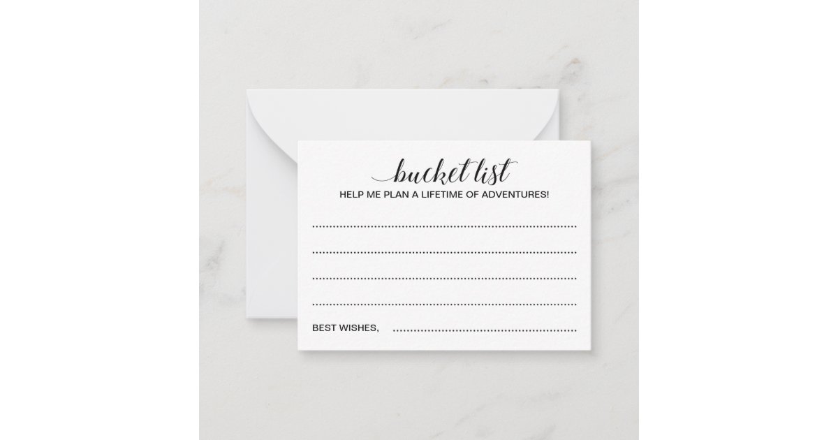 Elegant Graduation Bucket List Ideas Guest Book Advice Card | Zazzle.com