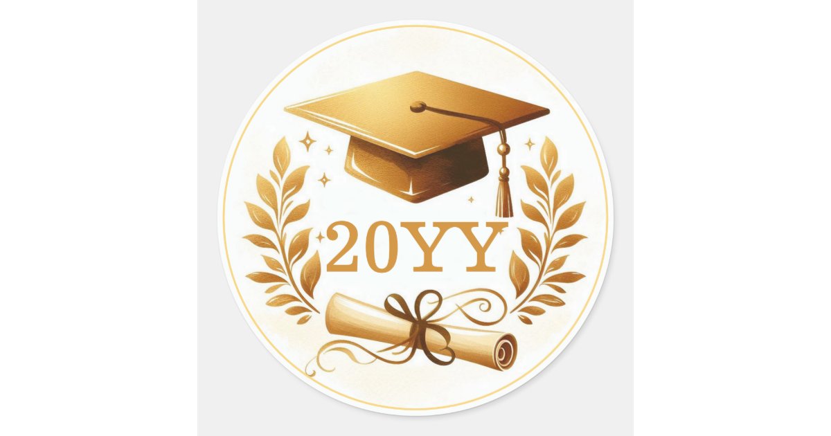 Elegant Graduation Cap and Diploma Envelope Seal | Zazzle
