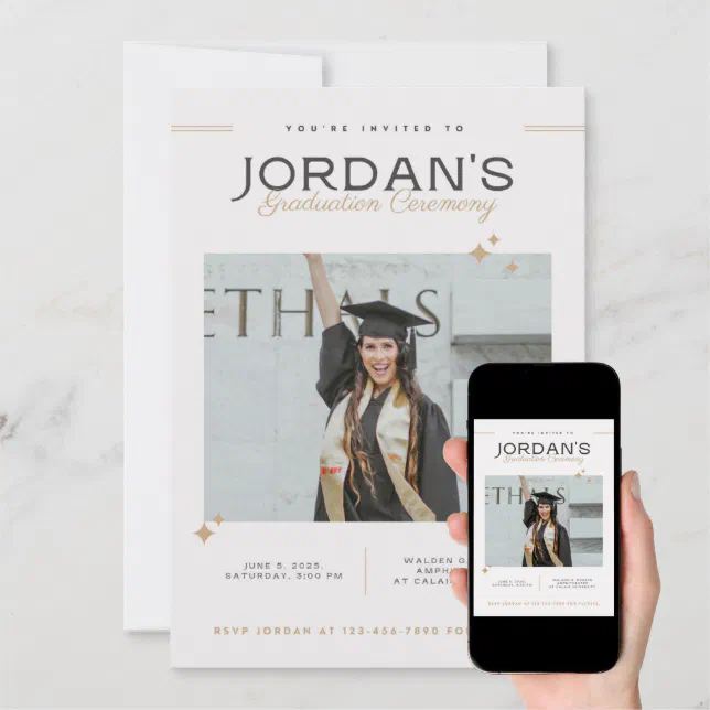 Elegant Graduation Ceremony Invitation | Zazzle