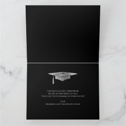 Elegant Graduation Congratulations Faux Silver Card | Zazzle