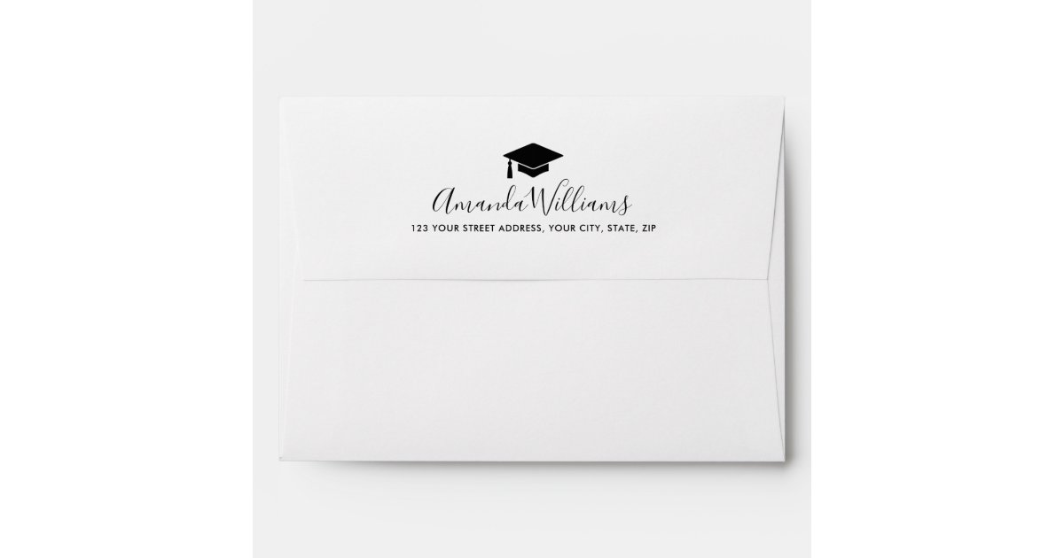 Elegant graduation envelopes with custom color cap | Zazzle