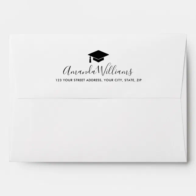 Elegant graduation envelopes with custom color cap | Zazzle