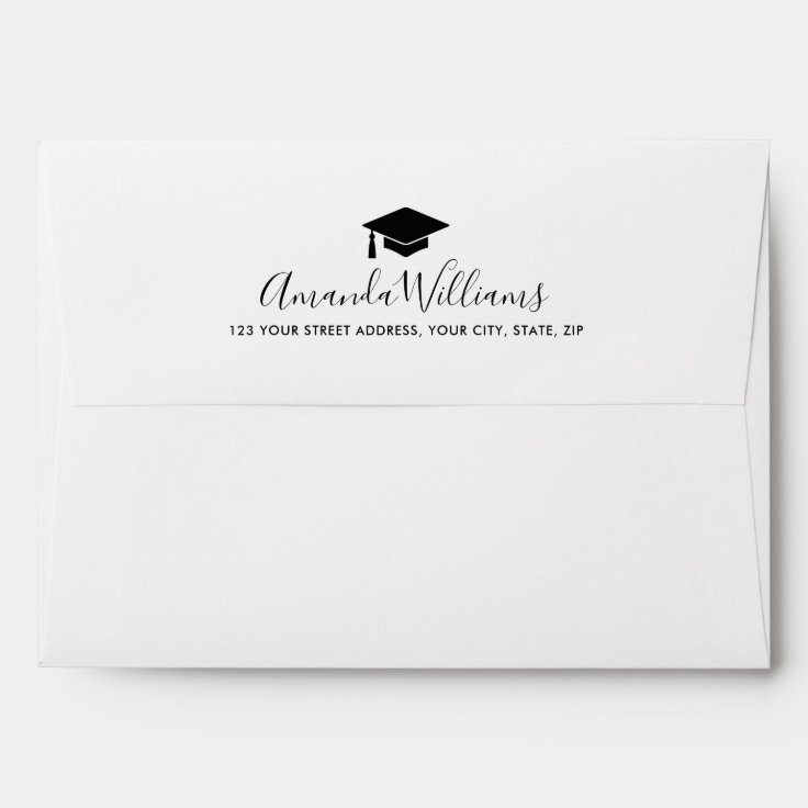 Elegant graduation envelopes with custom color cap | Zazzle