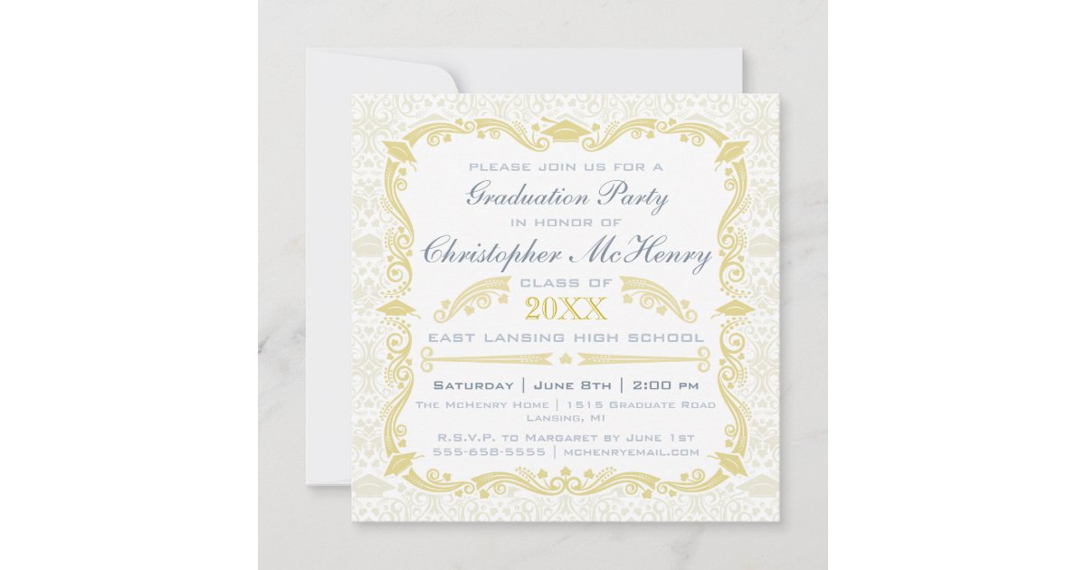 Elegant Graduation Invitation Announcement | Zazzle