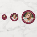 Elegant Graduation Maroon Gold Photo Personalized Confetti | Zazzle