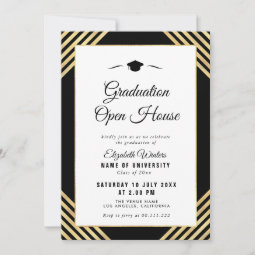 Elegant graduation open house party invitation | Zazzle