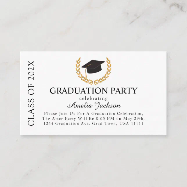 Elegant Graduation Party Announcement Insert Cards | Zazzle