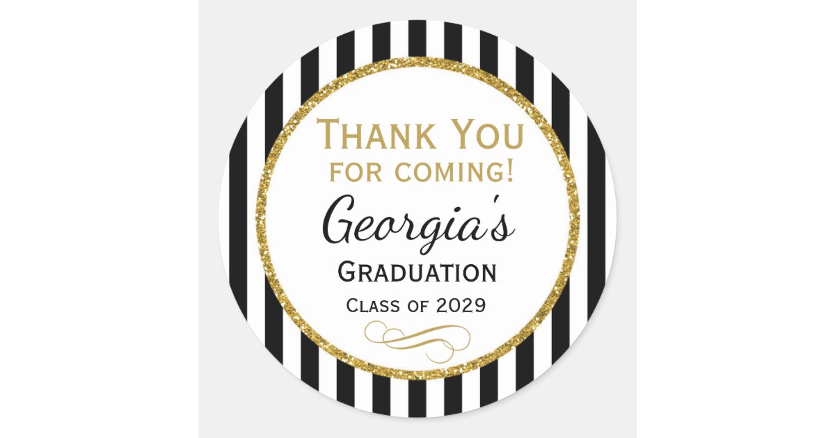 Elegant Graduation Party Favor Tags Black Gold | Zazzle