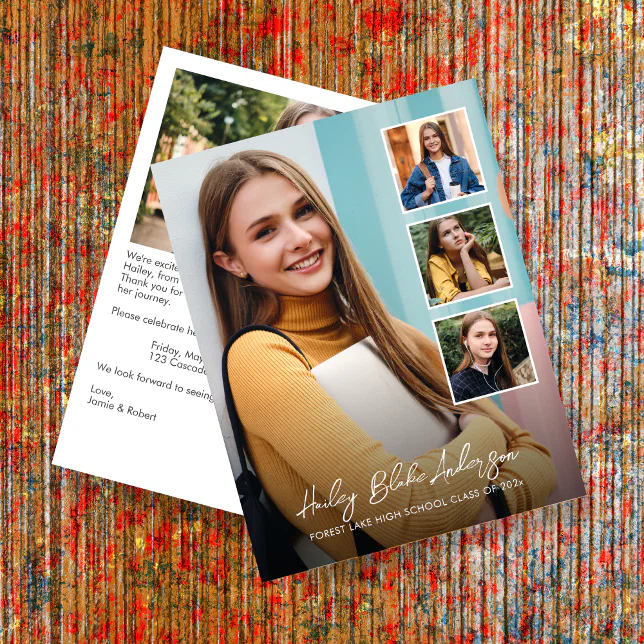 Elegant Graduation Photo Announcement | Zazzle