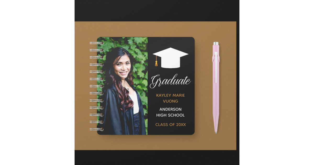 Elegant Graduation Photo Autograph Graduate Guest Notebook | Zazzle