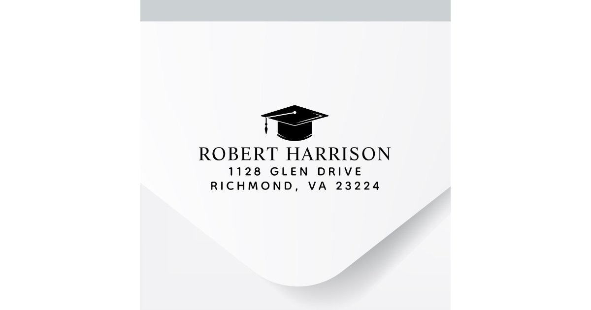 Elegant Graduation Return Address Self-inking Stamp | Zazzle