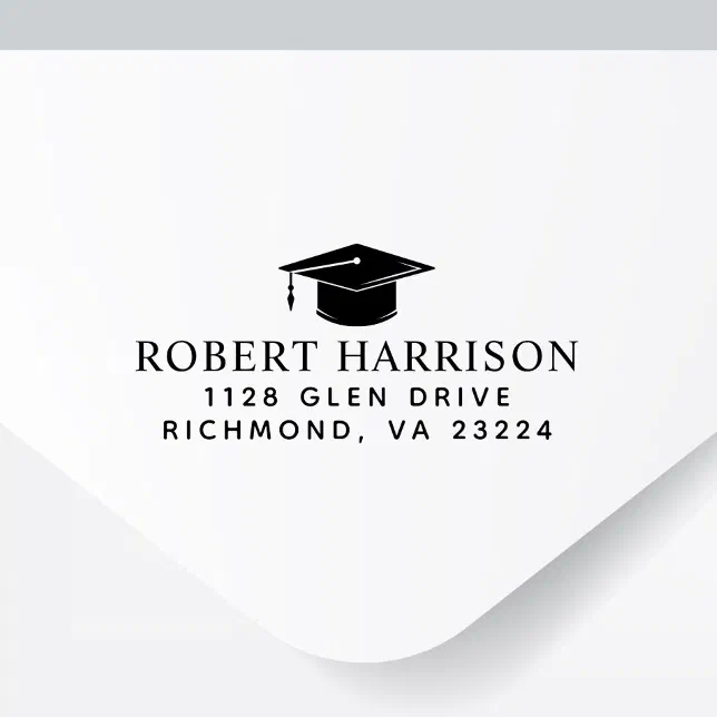 Elegant Graduation Return Address Self-inking Stamp | Zazzle