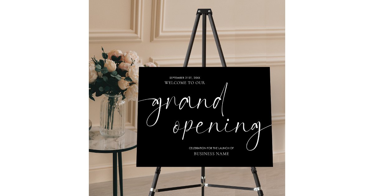 Elegant Grand Opening Calligraphy Welcome Foam Board | Zazzle