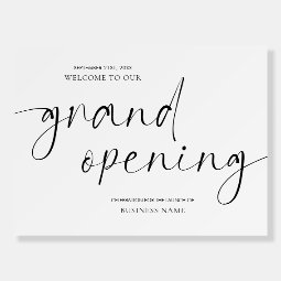 Elegant Grand Opening Calligraphy Welcome Sign | Zazzle