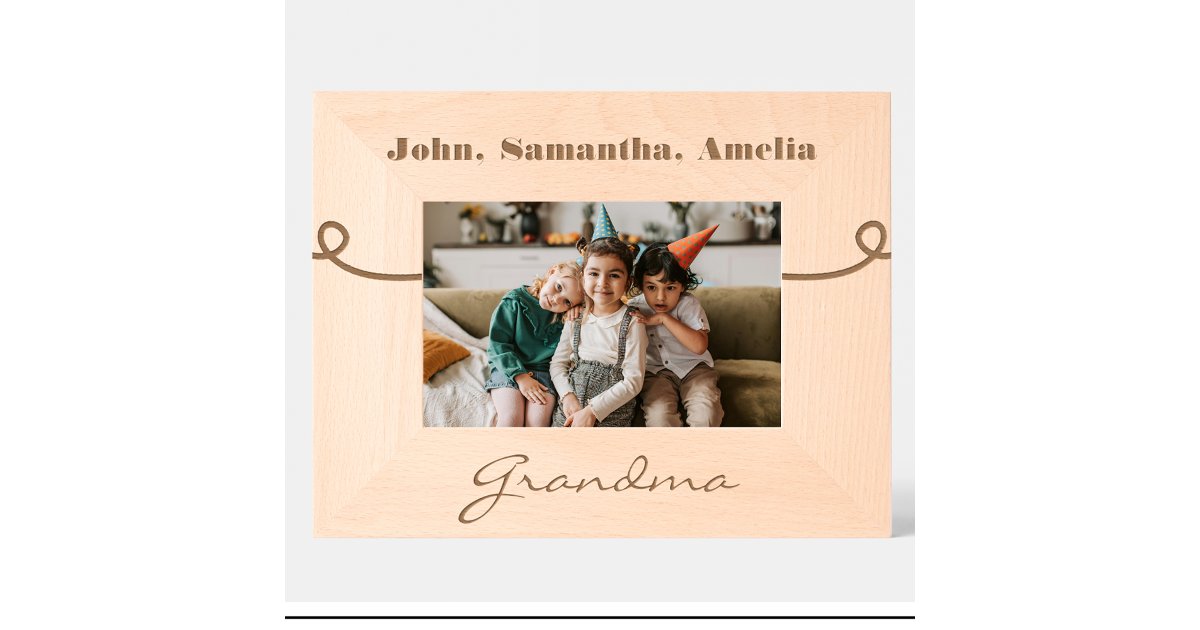 Elegant Grandma Name Custom Wood Frames | Zazzle