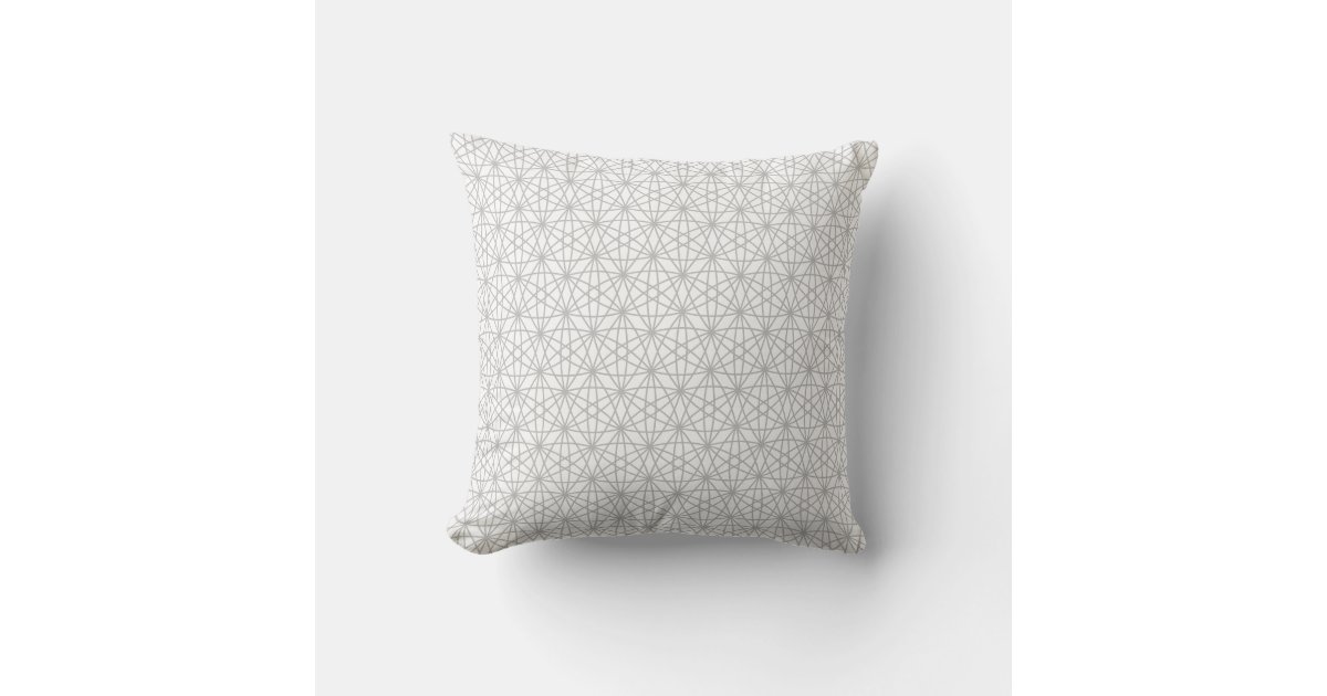 Elegant Gray and White Geometric Pattern Throw Pillow | Zazzle