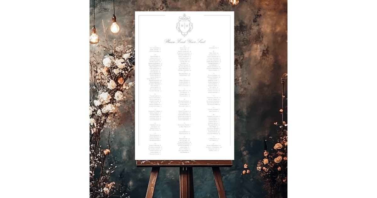 Elegant Gray Chinoiserie Bird Crest Wedding Seat Foam Board | Zazzle