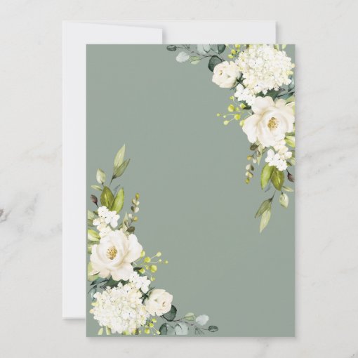 Elegant Gray Green Floral Surprise Birthday Invitation | Zazzle