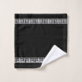 Elegant Greek Pattern on Black Bath Towel Set | Zazzle