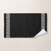 Elegant Greek Pattern on Black Bath Towel Set | Zazzle