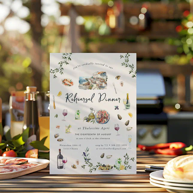 Elegant Greek | Rehearsal Dinner Invitation | Zazzle